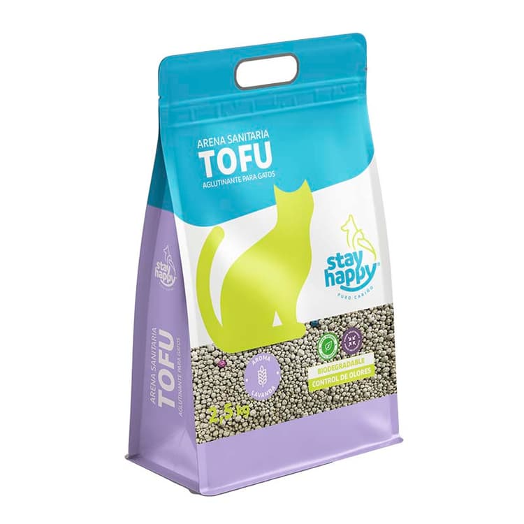 Stay Happy - Arena Sanitaria Alglutinante Tofu Lavanda - STAY HAPPY ...